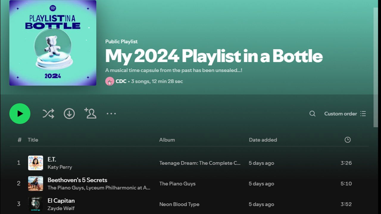 准备好重温 2024 年了吗？只需打开您的 Spotify 播放列表 in a Bottle